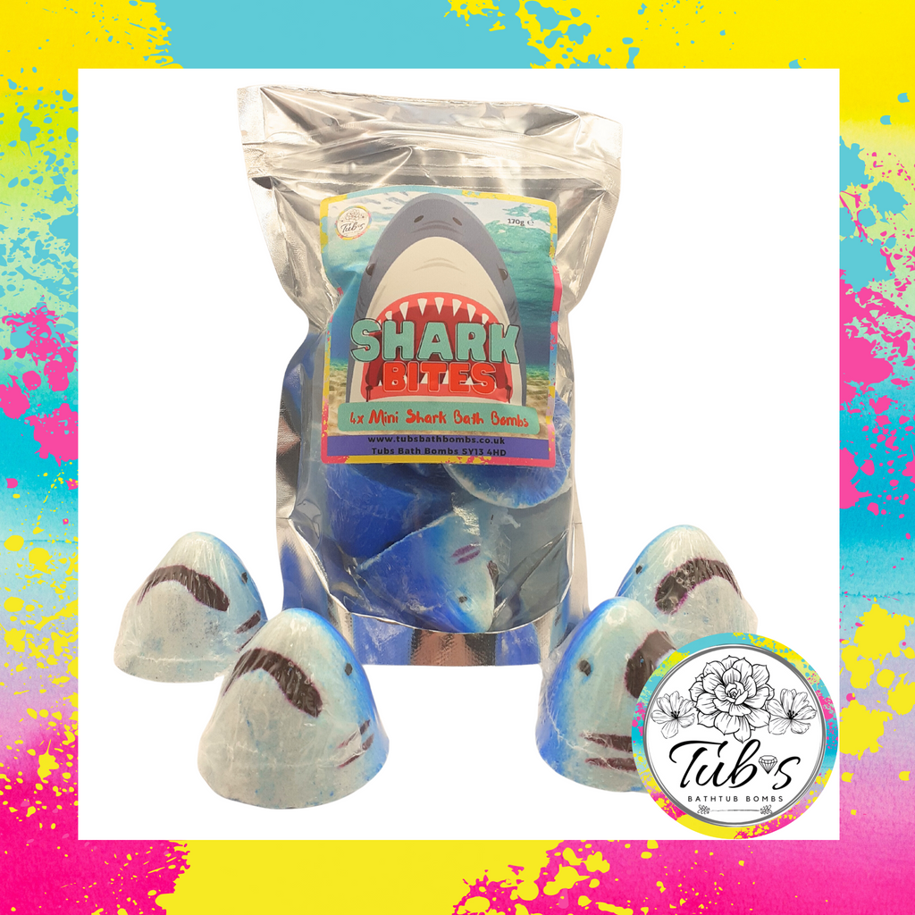 4 Mini Shark Attack Bath Bomb Bites – Tubs Bath Bombs
